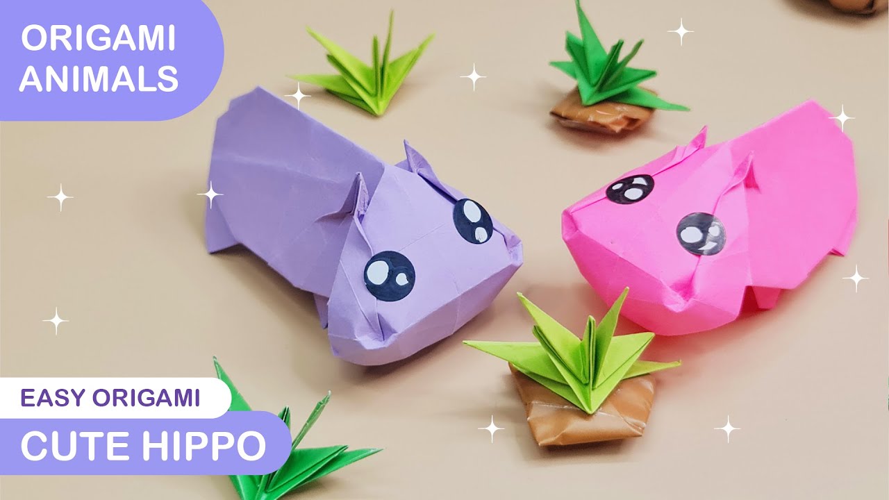 Origami Animals | Easy Origami Cute Hippo | Fula Crafts
