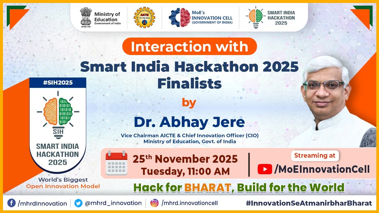 Interaction with Smart India Hackathon 2025 Finalist by Dr. Abhay Jere, VCM AICTE & CIO MIC