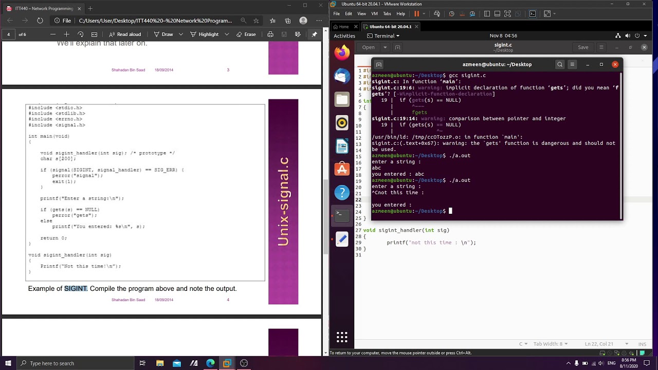 LAB 2 NETWORK PROGRAMMING (SIGNAL)