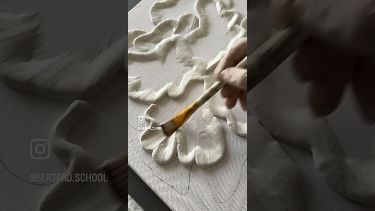 3D Textured Flower Painting on Canvas, Decorated With Resin and Rhinestones #painting #artwork