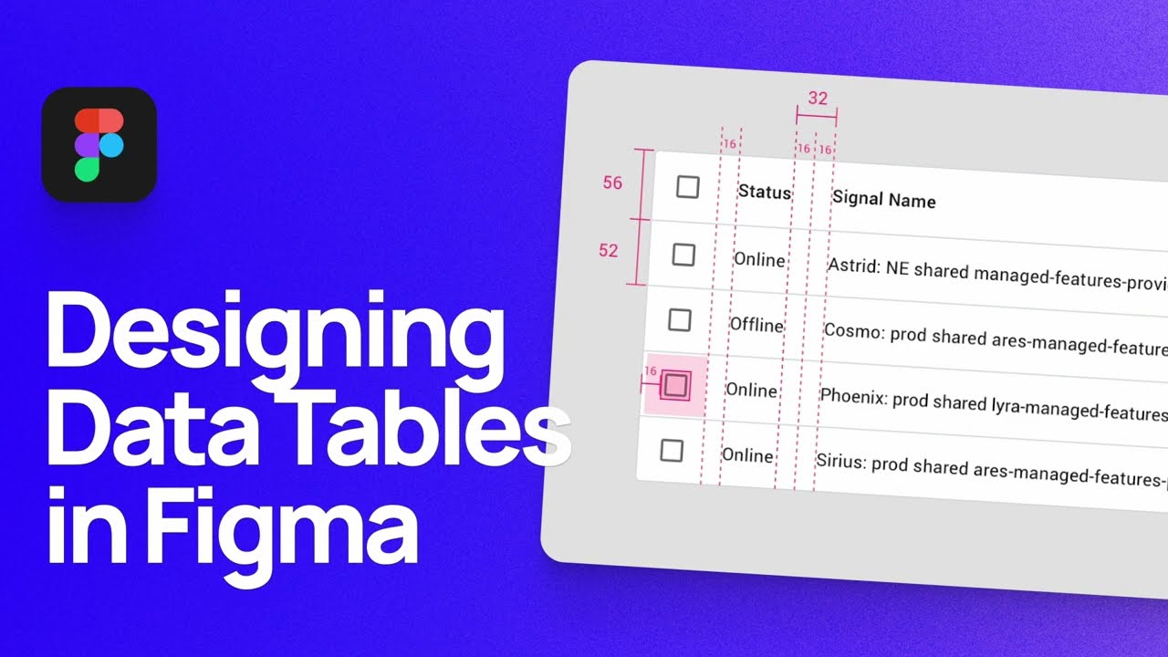 How to Design and Prototype Data Tables in Figma | Material Design Component Tutorial