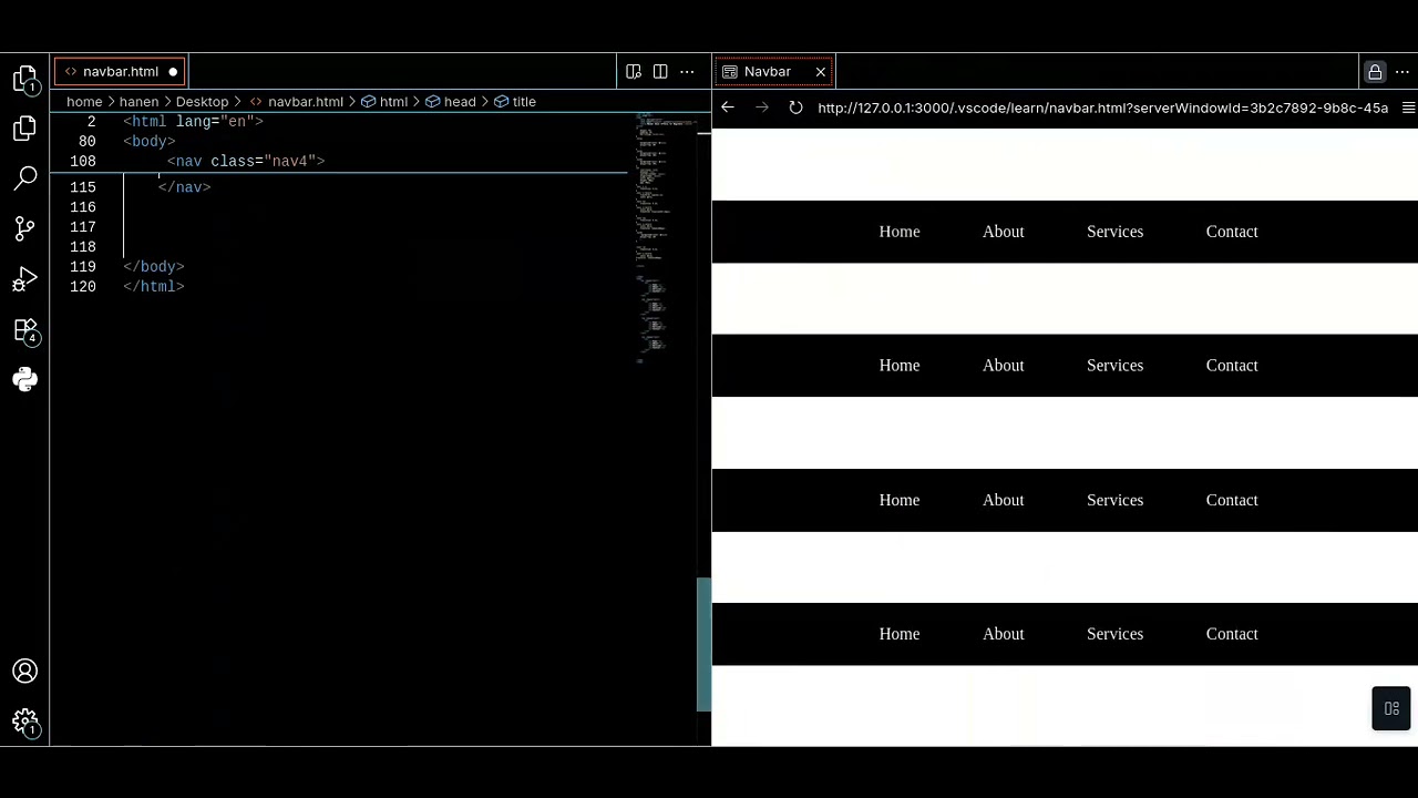 Simple navbar hover animations using HTML & CSS.