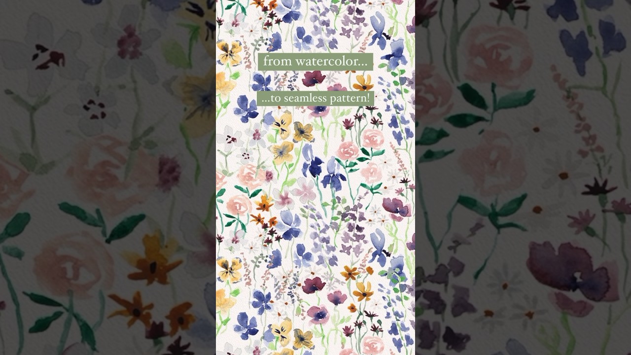 From paint to pattern! Loved turning these sweet florals into a lovely repeat #surfacepatterndesign