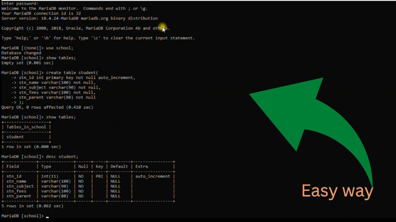 NEW! How to create database using Xampp Shell with Cmd