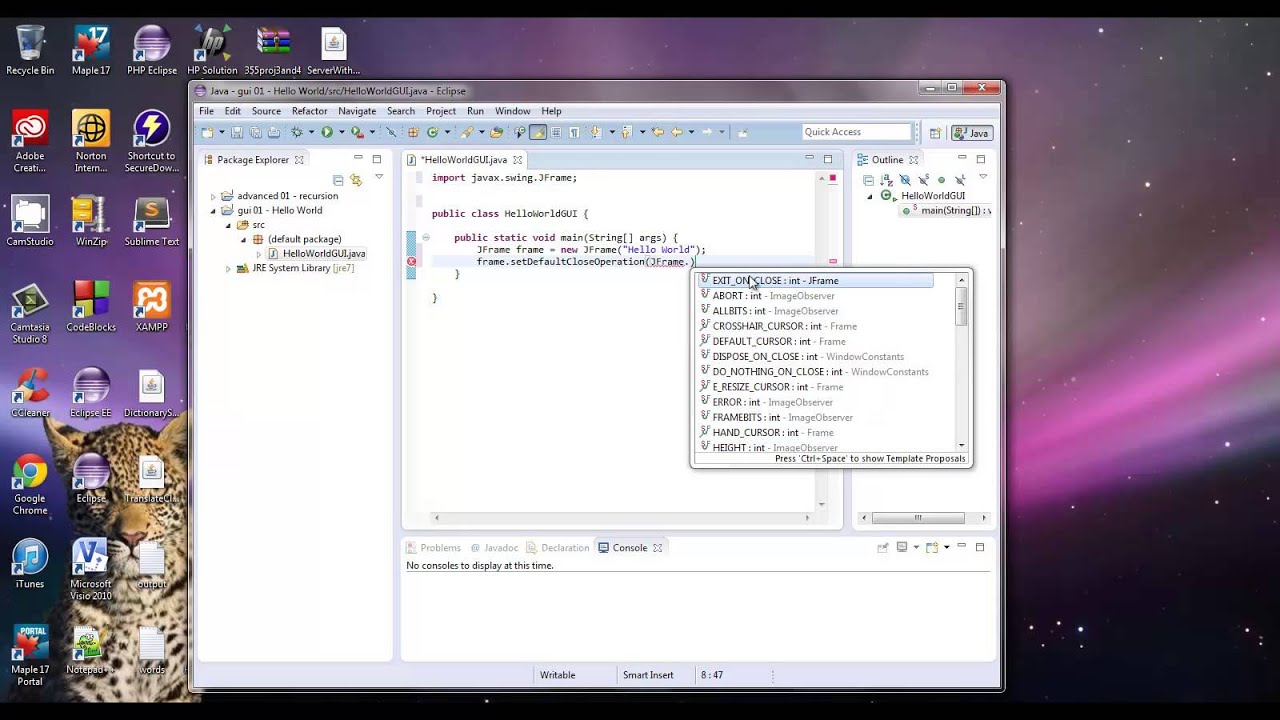 Java Swing GUI 1 - Hello World