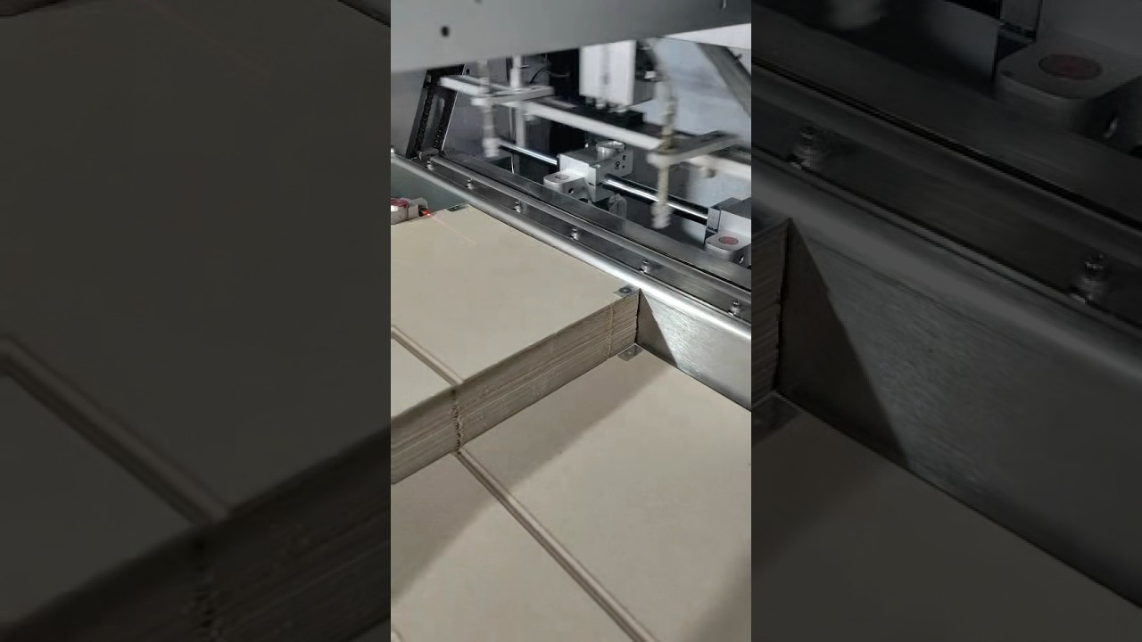 Semi automatic Magnet pasting machine for square metal plate #boxmaking #boxmaker #casemaker #cover