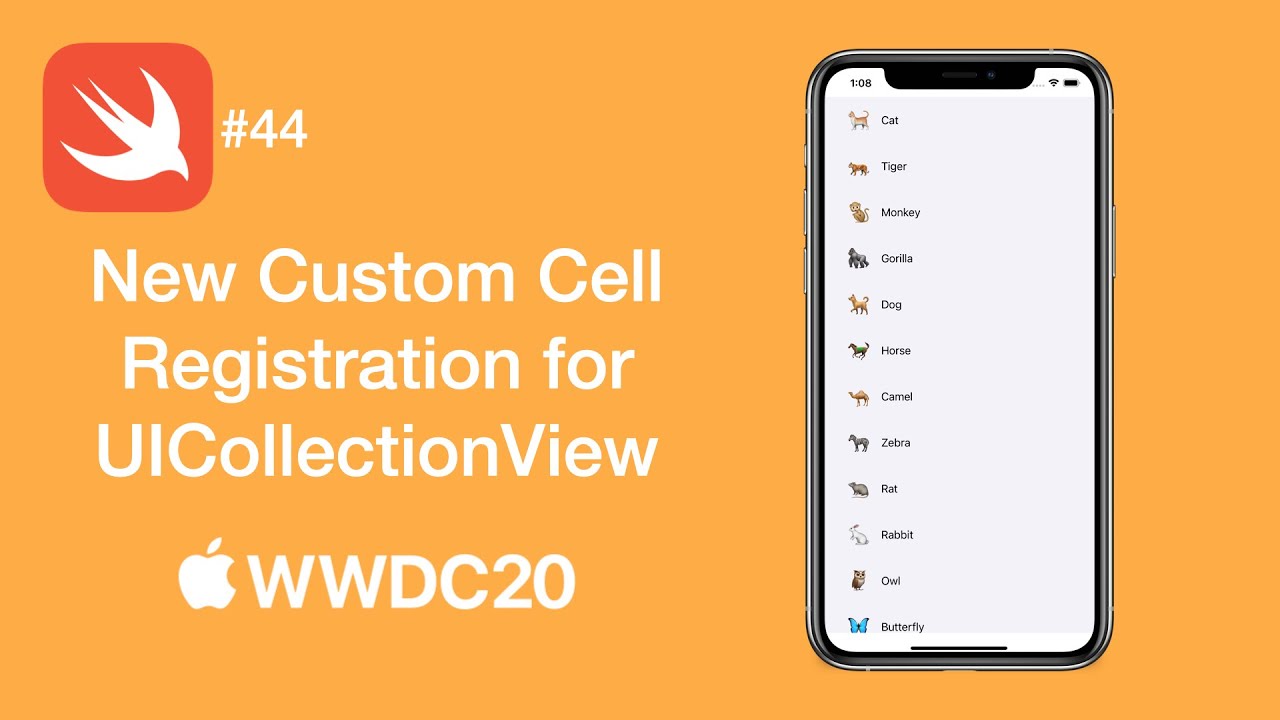 New Custom Cell Registration for UICollectionView from WWDC20 - Swift #44 - iOS Programming