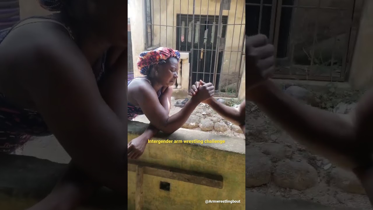 Amazing strong arms… Intergender arm wrestling challenge