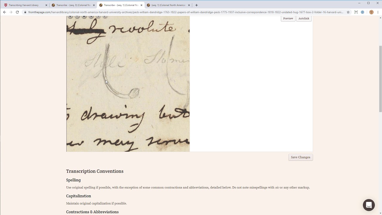 [FromThePage] Guiding Principles and Conventions for Transcription