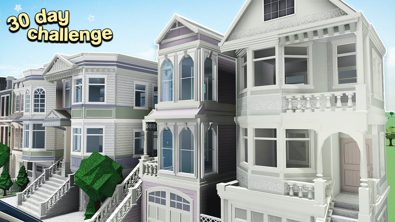 BUILDING the TOWNHOUSES in my city!! they're so cute (day 23) | ROBLOX Bloxburg