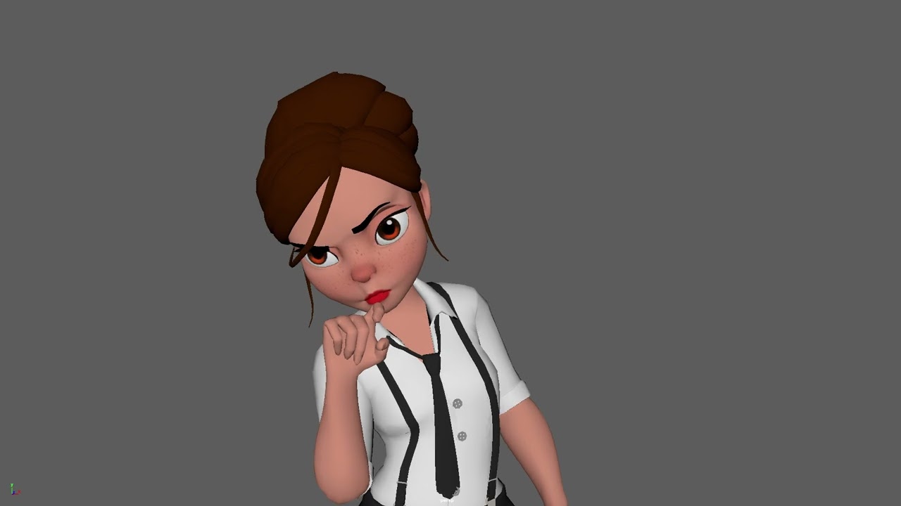 Waitress Rig Thinking Animation