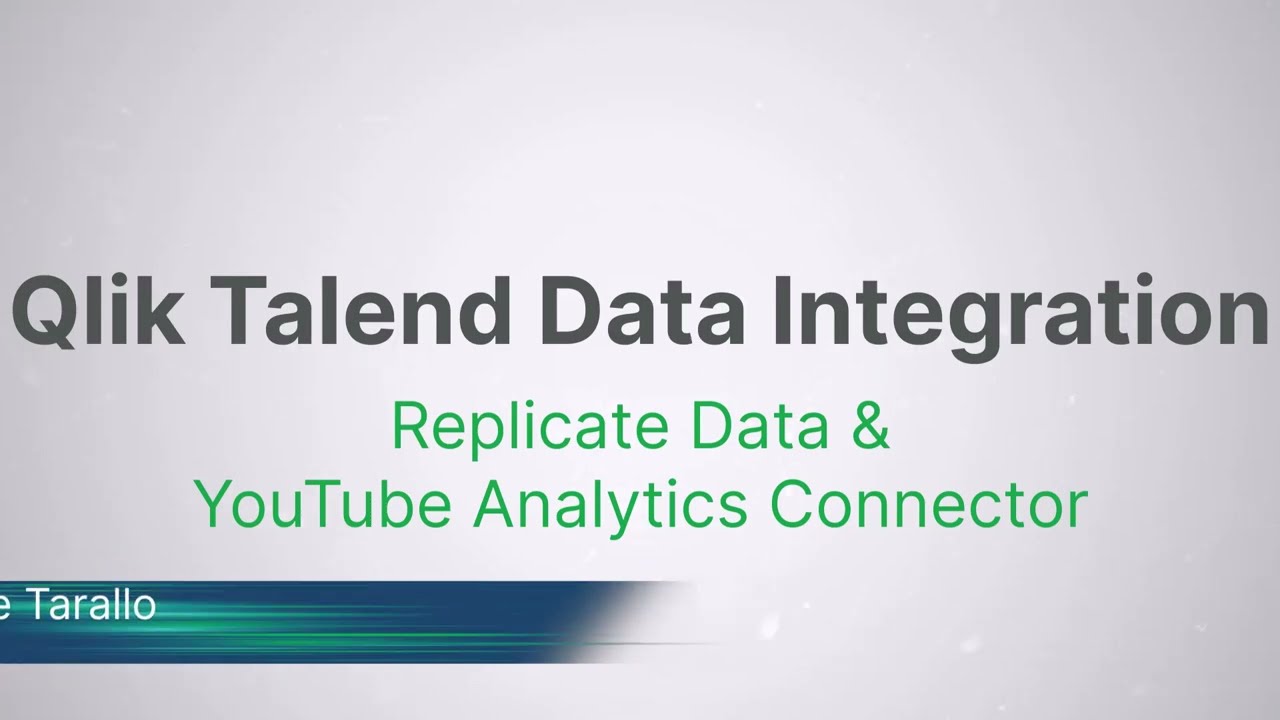 Do More with Qlik - Qlik Talend Data Integration Replicate Task - YouTube Analytics Data Connector