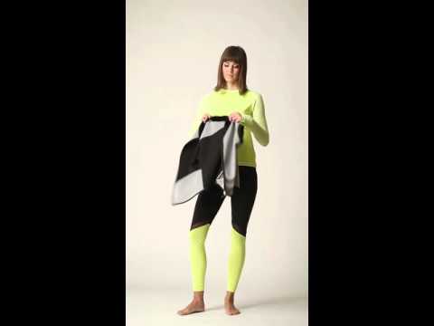 360 Reflective Print Running Leggings /Yoga Long Knitted Sleeve Panel Top /Reversible Luxe Gilet