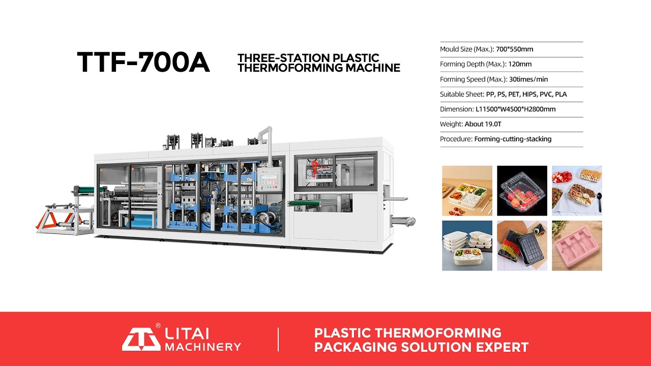TTF-700A Fully Automatic Three-Station Thermoforming Machine