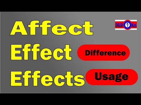 difference between AFFECT and EFFECT in Urdu/Hindi