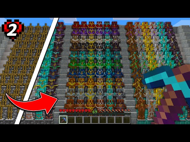 Minecraft player creates every armor trim set in Hardcore