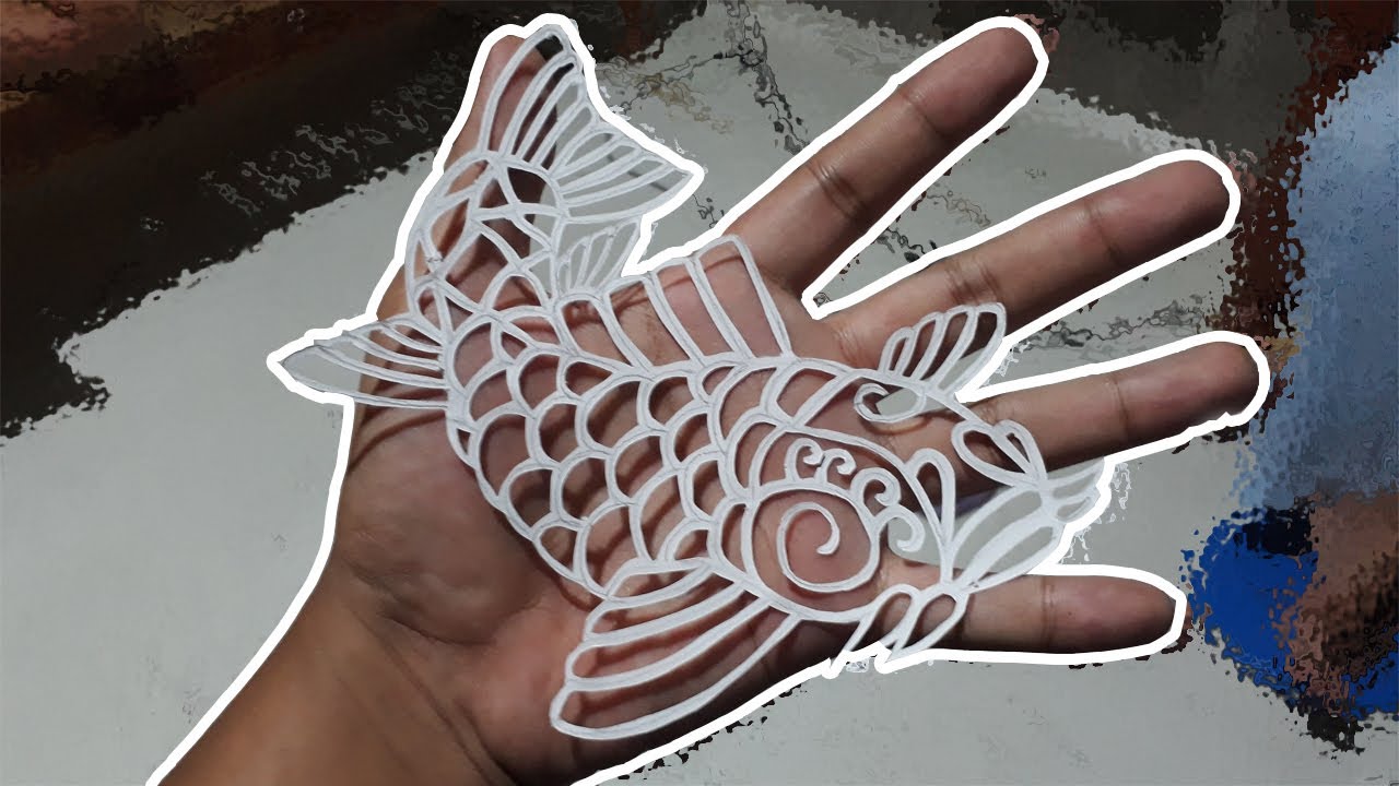 DIY Koi Fish Paper Stencil Cutting