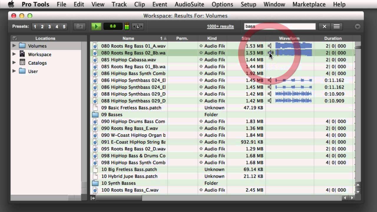 Using the Workspace in Pro Tools 11
