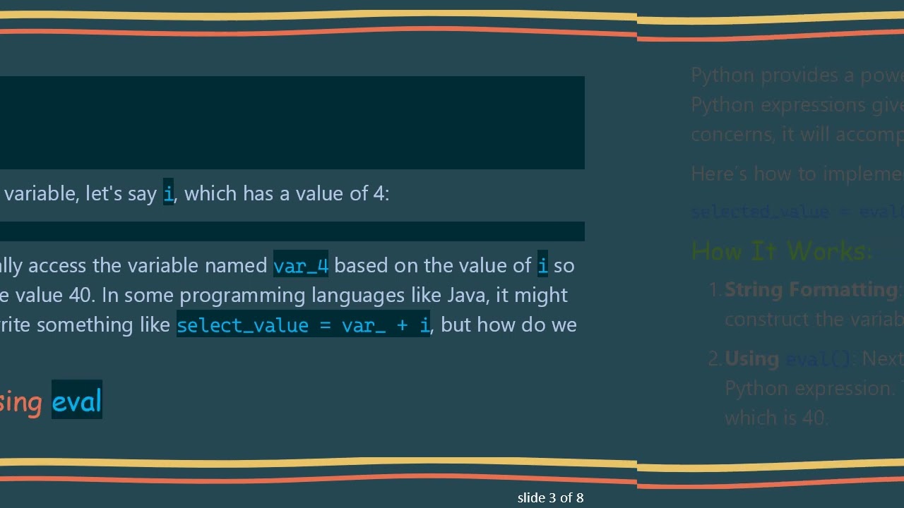 How to Dynamically Access Variables in Python with eval Function