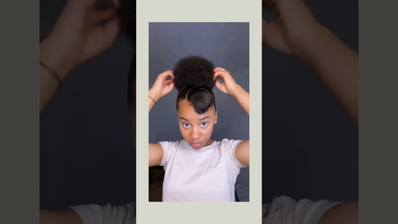 Moño alto para cabello afro #afrocurls #curlyhair #asmrhair  #aesthetic