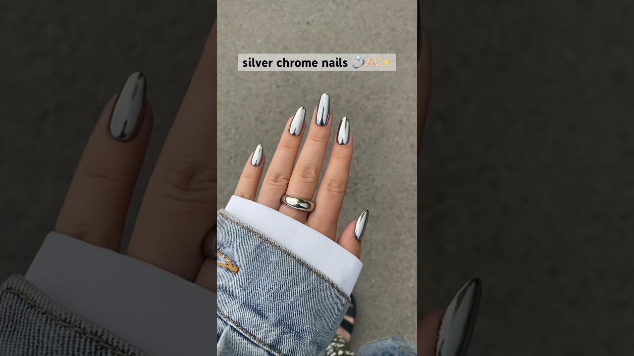 chrome nails are such a vibe 💍🫶🏻✨ #chromenails #nailtutorial #nails #naildesign #gelnails #cool