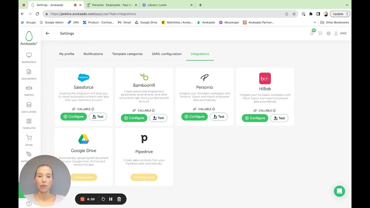 Avokaado x Personio integration