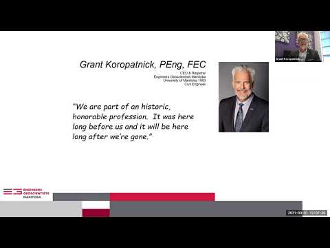 Professionalism in Engineering Discussion with Q&A led by Engineers Geoscientists Manitoba