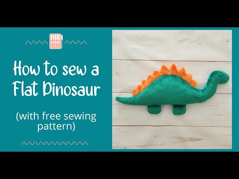 How to sew a flat dinosaur | Cute and easy plush toy sewing tutorial (with free pattern pieces)