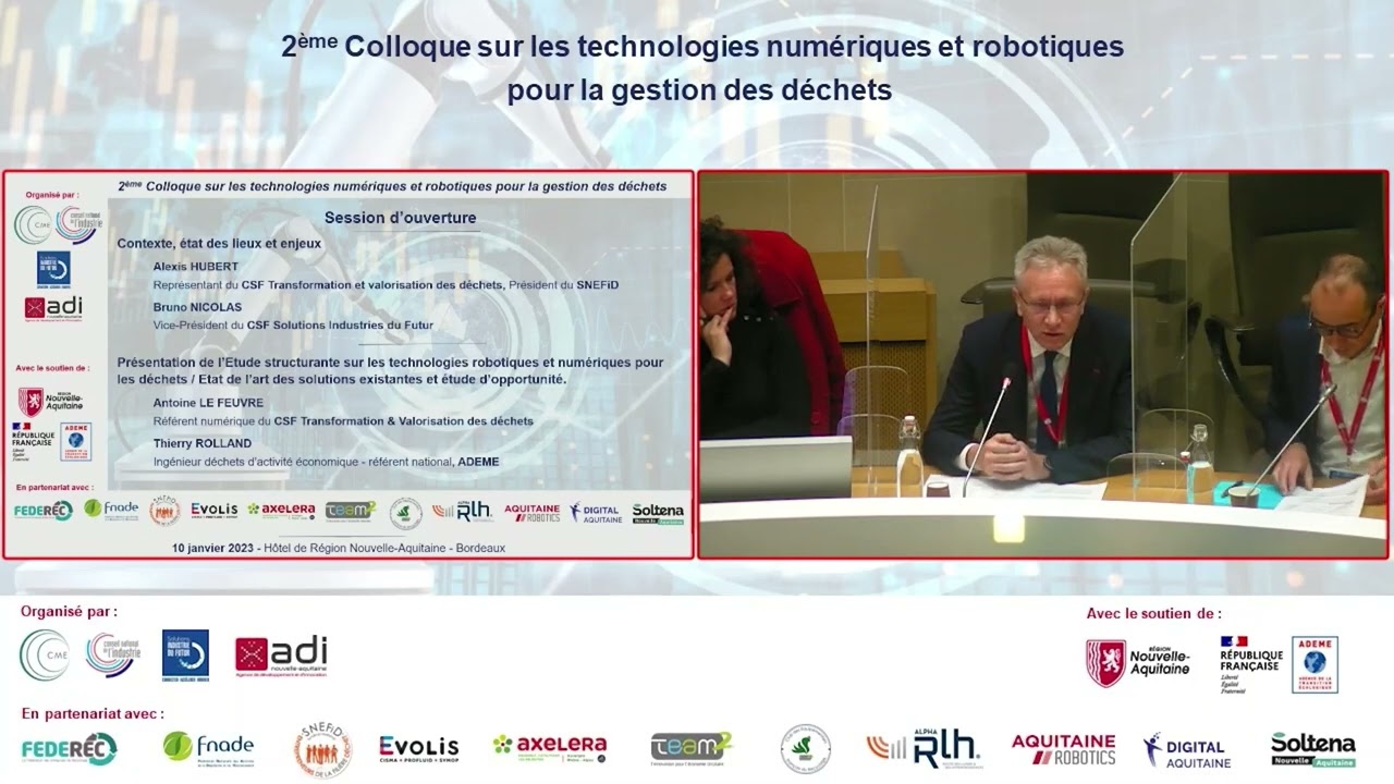Ouverture 2è colloque sur les technologies numériques et robotiques pour la gestion des déchets
