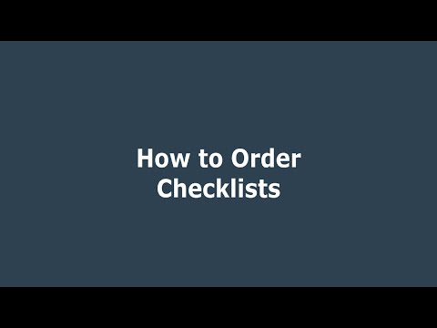 How to Order Checklists