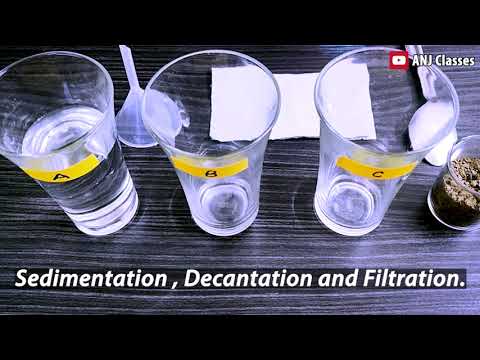 Sedimentation, Decantation and Filtration (Separation of substances)