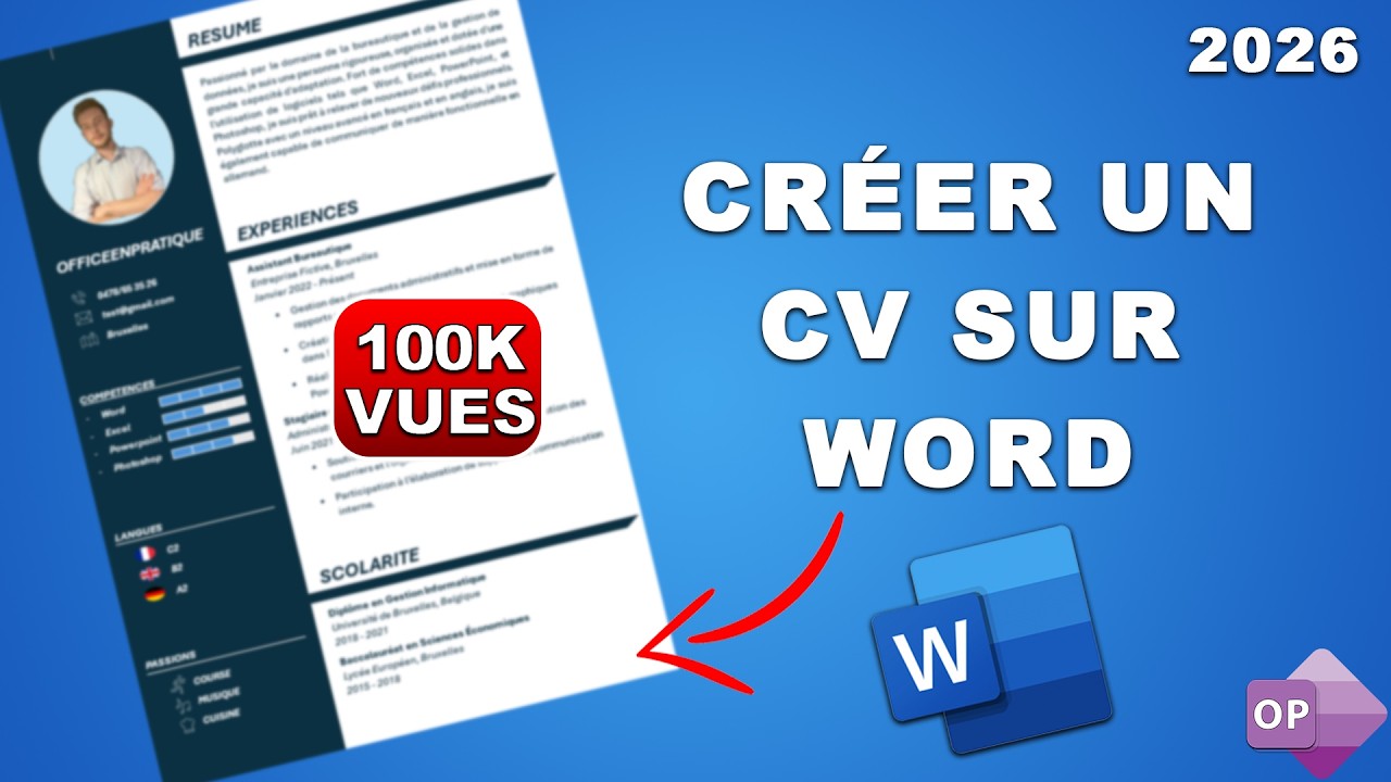 Créer un CV Gratuitement et Facilement avec Word