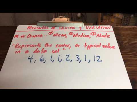 Measures of Center and Variation: Mean, Median, Mode, Range, Standard Deviation
