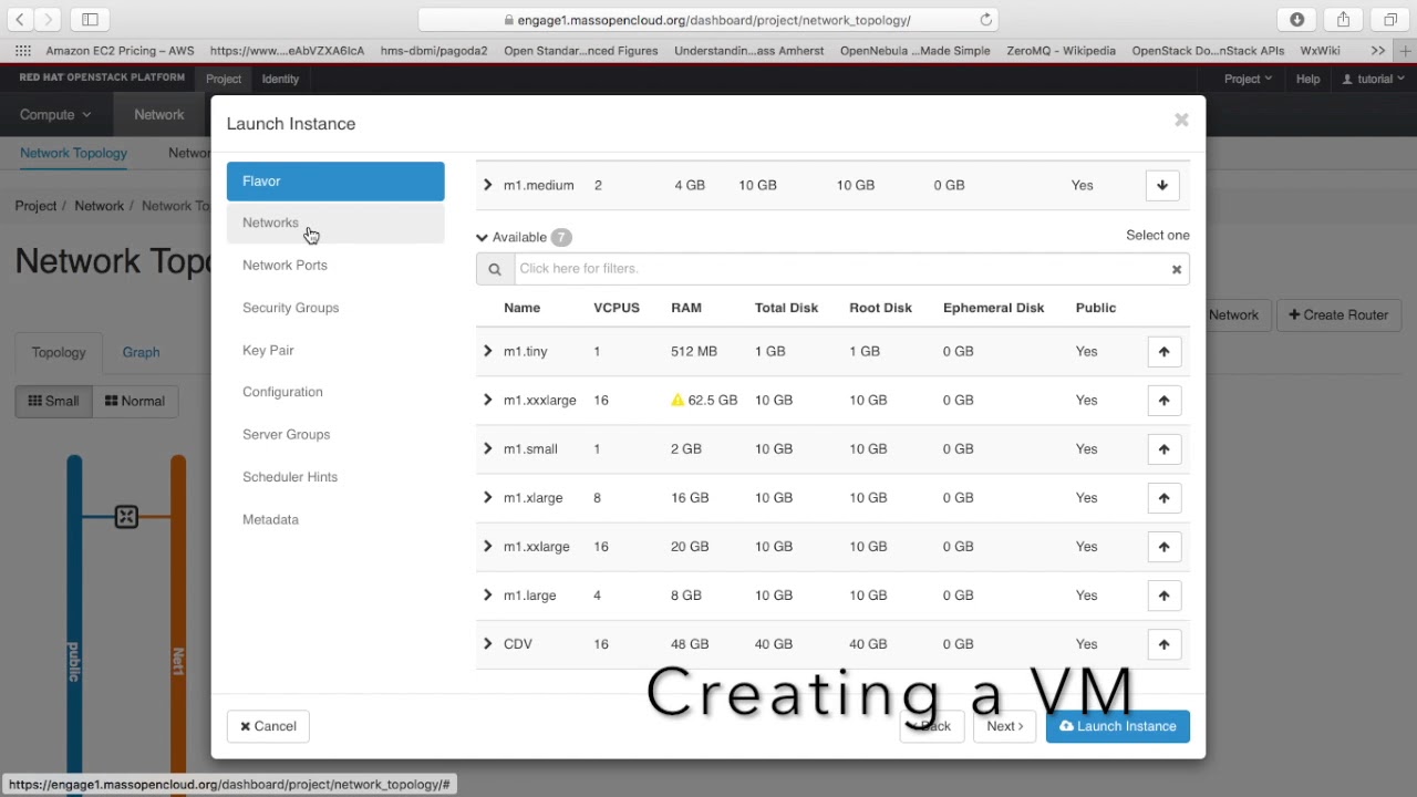 MOC OpenStack Tutorial 04 - Launching an Instance from Horizon