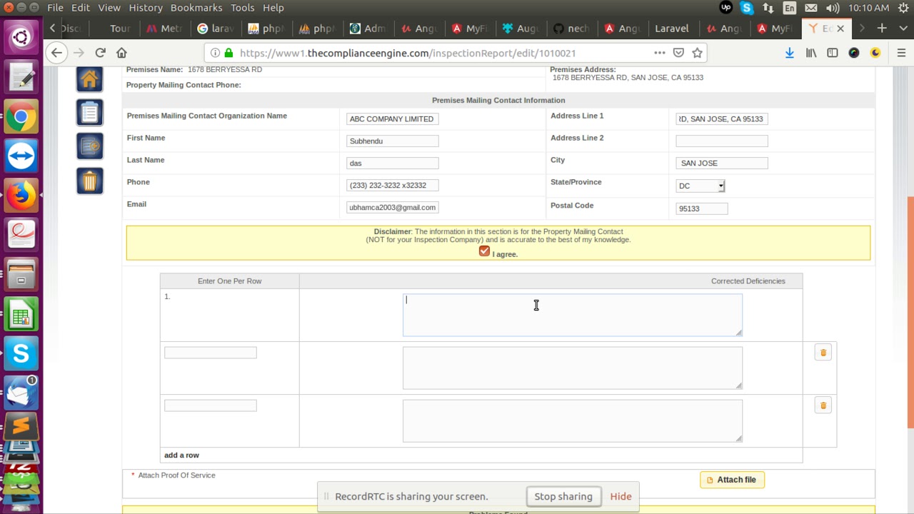 Fire inspection platform :generating Inspection report