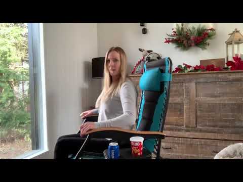 Alpha Camp Padded Zero Gravity Lawn Chair Anti Gravity Lounge Chair Adjustable Recliner Camp Chair