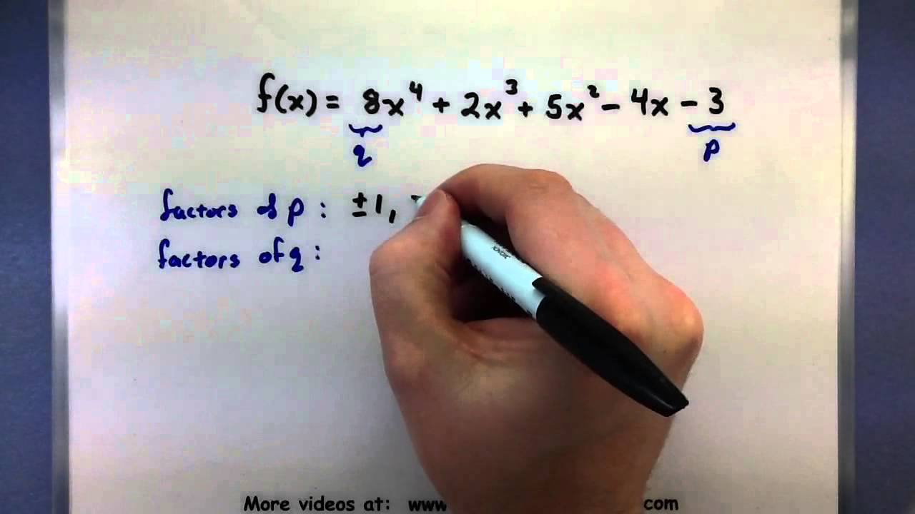 Pre-Calculus - Rational roots theorem for polynomials