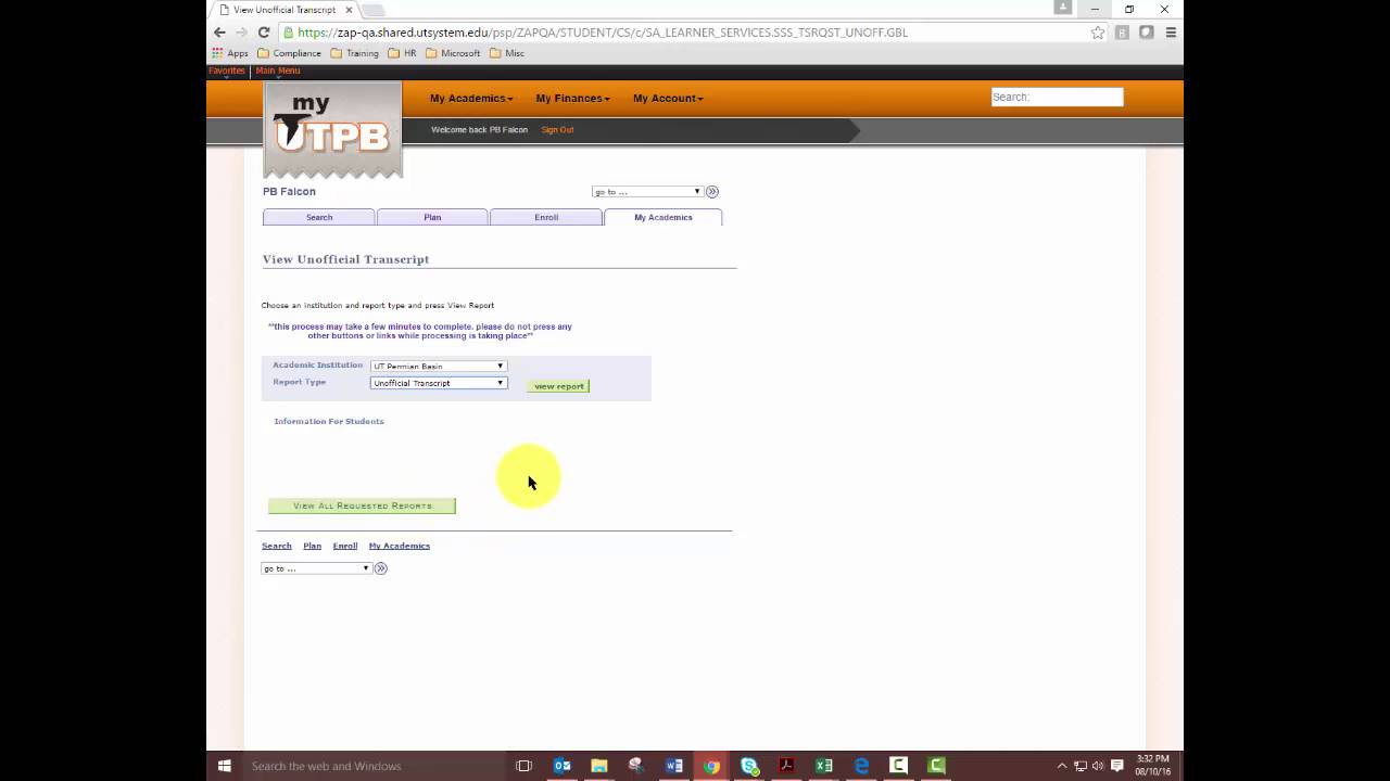 How to View an Unofficial Transcript