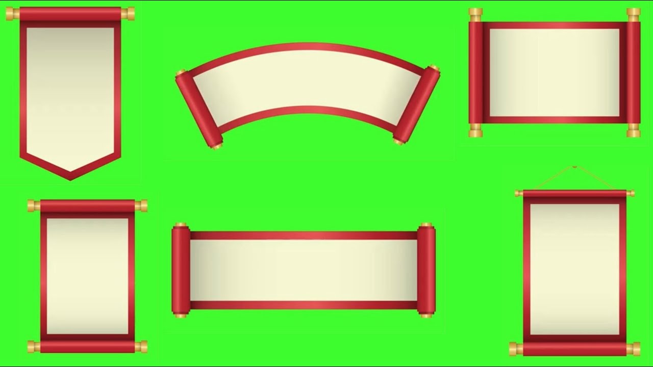 chinese scroll | paper scroll with red and yellow Animated | green screen Effects video | FREE