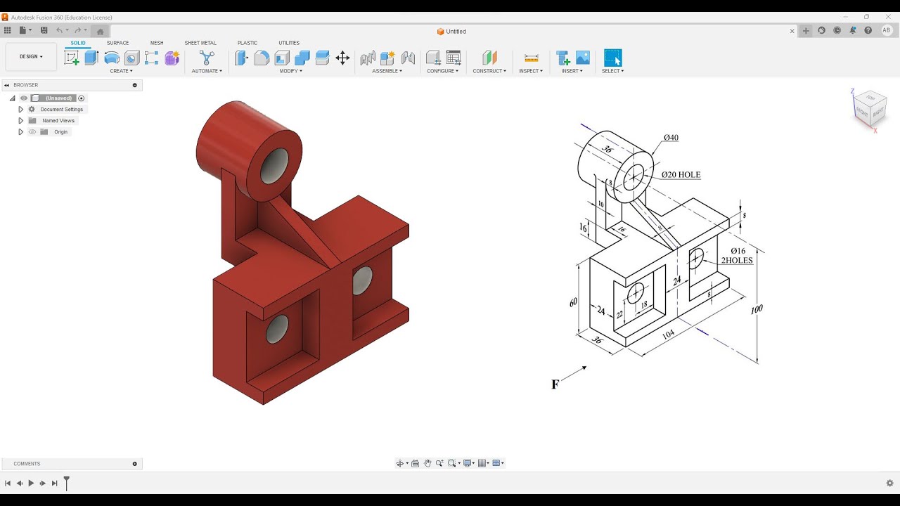 Fusion360 Part Modeling Tutorial-144. #design #3dmodeling #modelingtutorial #engineering#fusion360