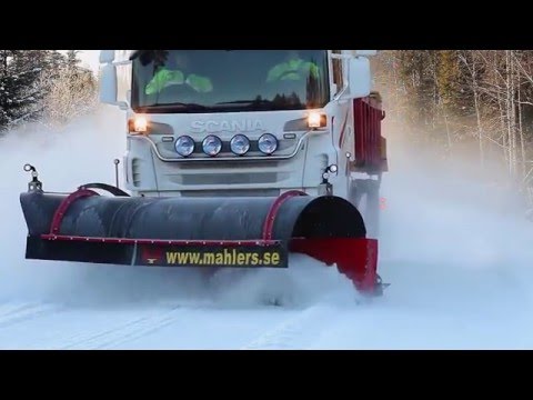 Flexiway II diagonal snowplough on Scania truck