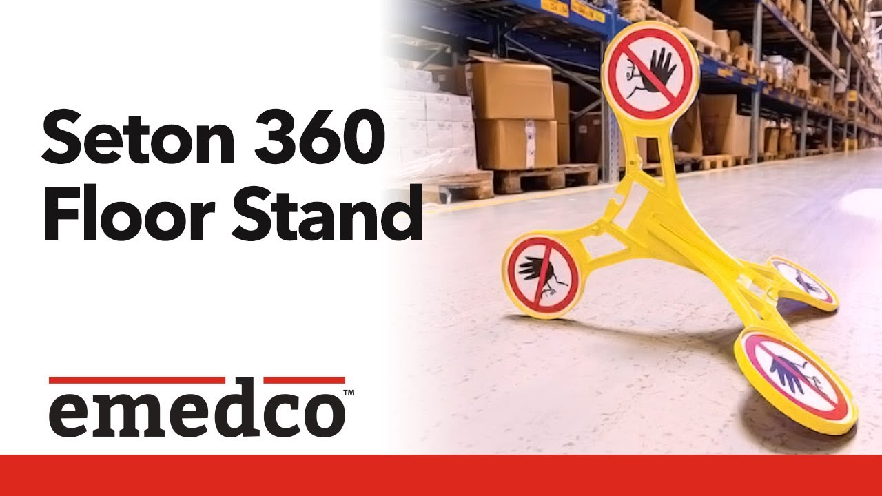 Innovative Seton 360 Floor Stand Signs Never Fall Over - Even Upon Impact | Emedco Video