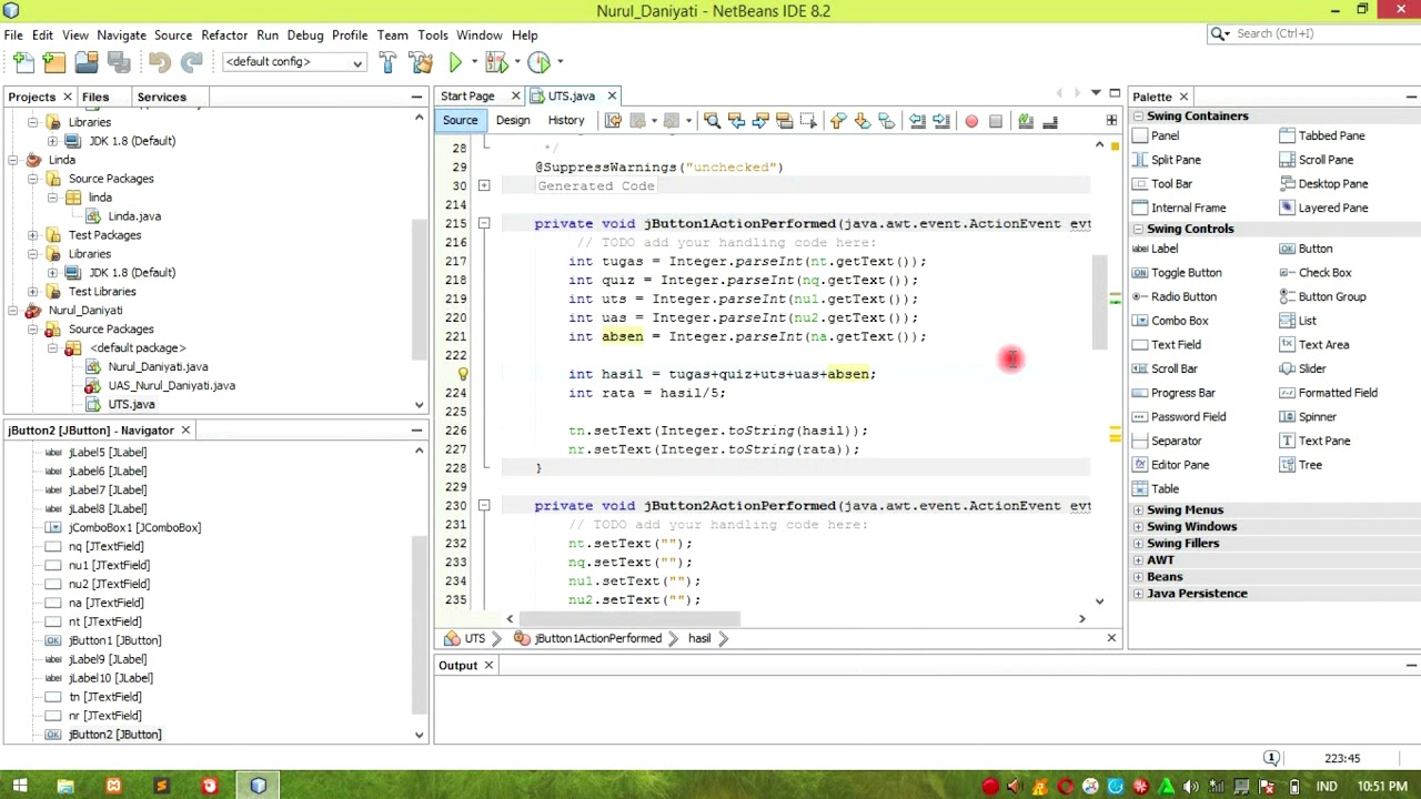 Perhitungan Nilai Mahasiswa Menggunakan Java - Nurul Daniyati
