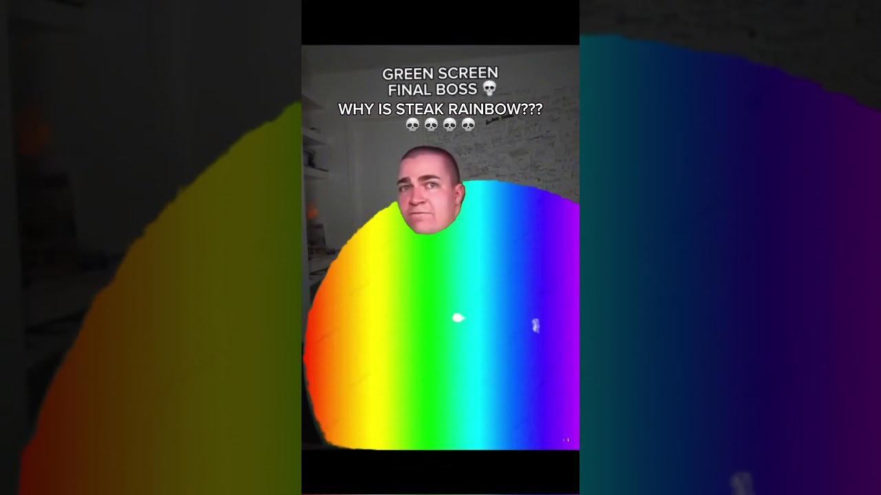 green screen final boss but rainbow! 💀💀💀💀 Credits : @steak #youtubeshorts #greenscreen #memes