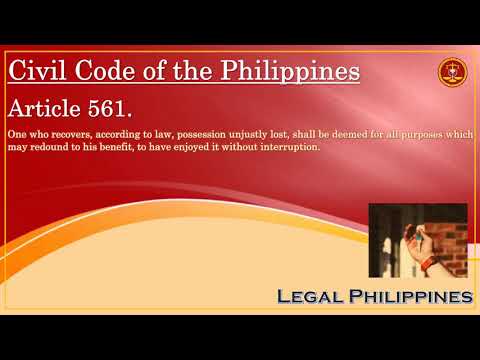 Presumption In Favor Of A Person Who Recovers Possession Unjustly Lost | Civil Code Article 561