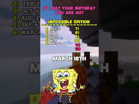 If I Say Your Birthday, You Are Out! #shorts #spongebob #brainteasers