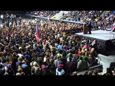 Bernie Sanders address Springfield Massachusetts rally Saturday afternoon