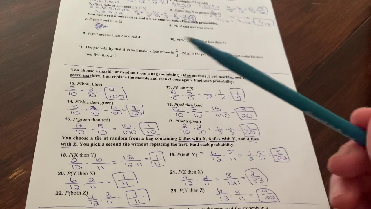 Algebra 1 - Compound Probability