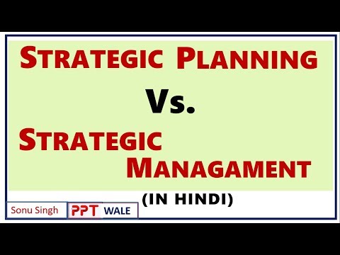 STRATEGIC PLANNING VS. STRATEGIC MANAGEMENT IN HINDI | Difference | BBA/MBA | ppt