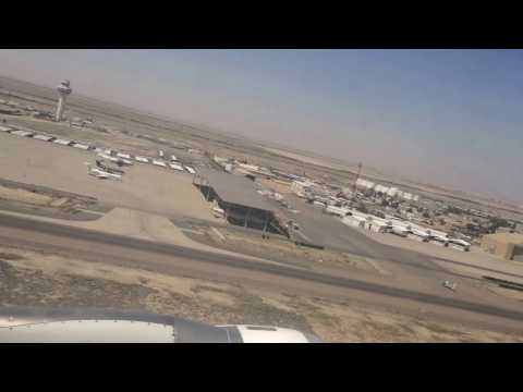 departure from kuwait areal view from flight